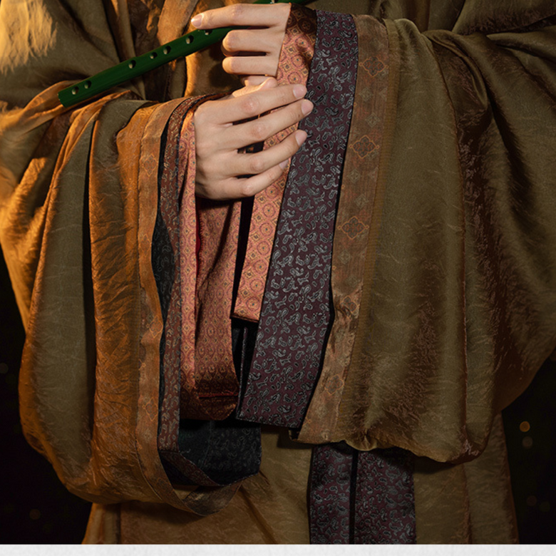 Hu Po 琥珀 Amber Men's Han Dynasty Restoration Zhiju Robe – Nüwa Hanfu