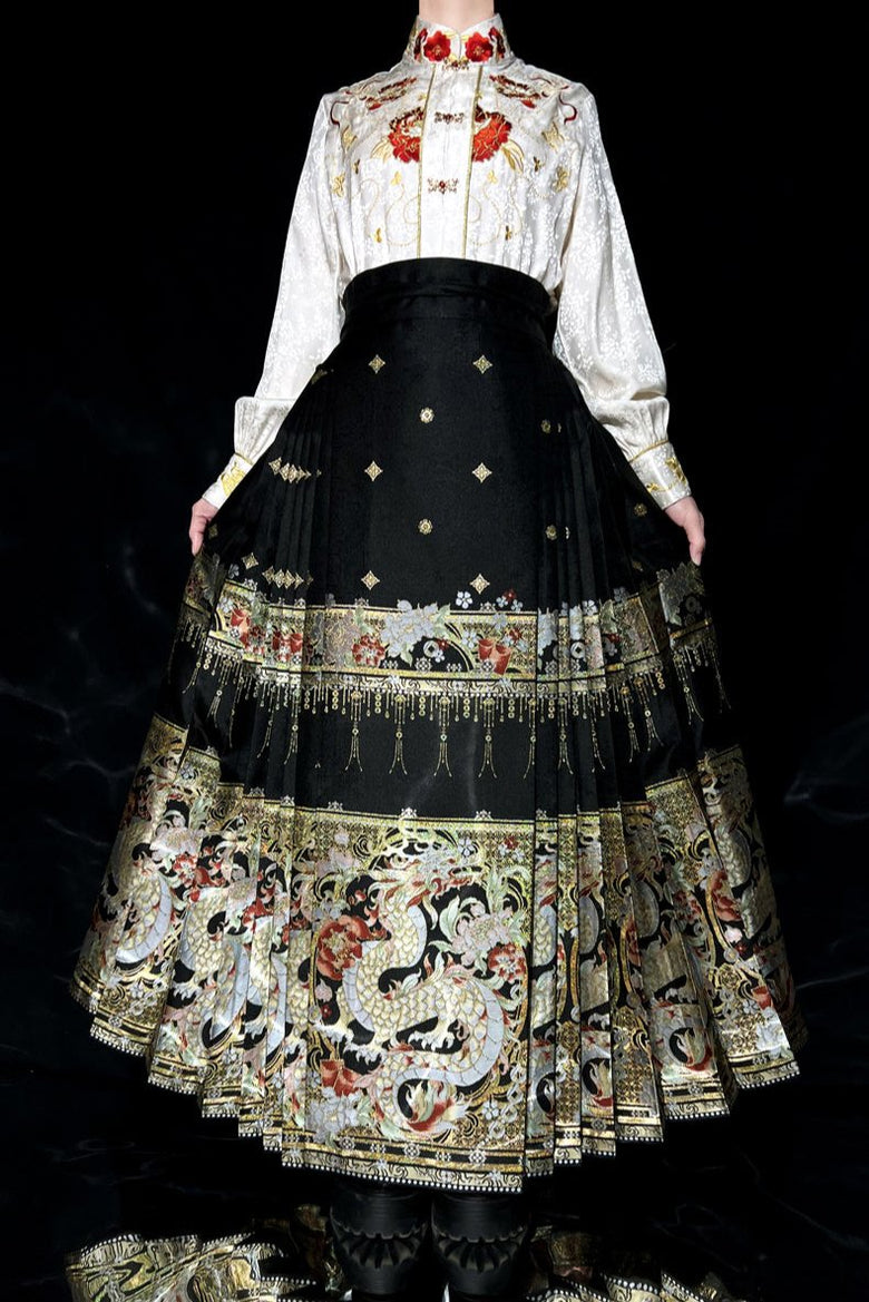 Chen Long 辰龙 Sun Dragon Ming Dynasty Mamian Skirt – Nüwa Hanfu