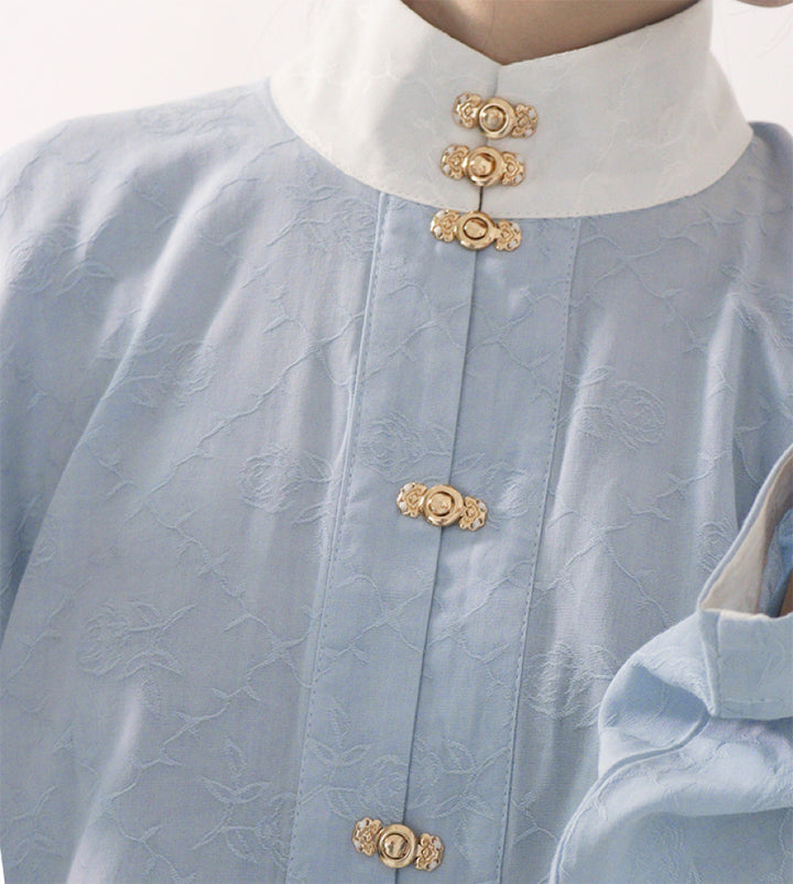 Yise 异色 Two Tone Liling Duijin Duanshan Ming Standing Collar Shirt ...